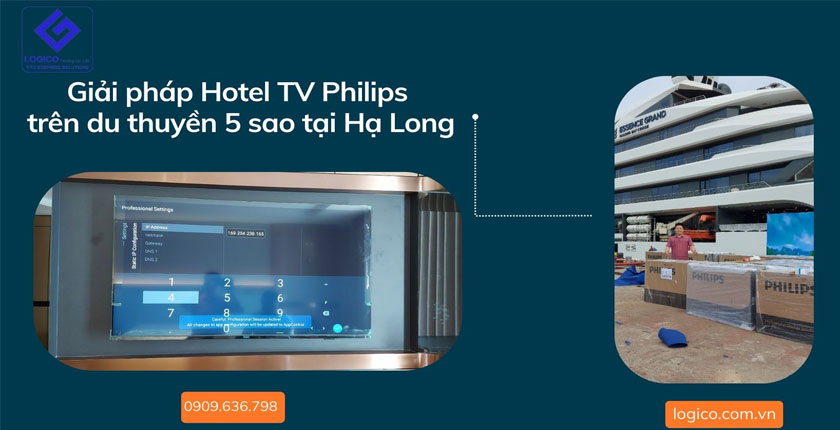 Giải pháp Hotel TV Philips trên 1 chiếc du thuyền 5 sao tại Hạ Long