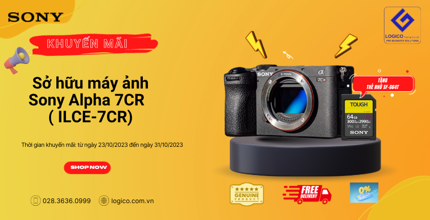 Mua máy ảnh Sony Alpha 7CR ( ILCE-7CR) - Nhận ngay thẻ nhớ SF-G64T